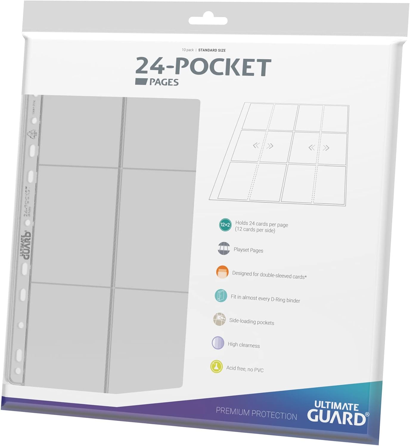 Ultimate Guard 24-Pocket QuadRow Side-Loading Pages (10) - Transparent ...