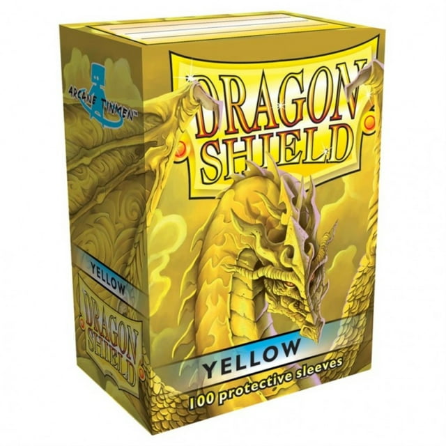 ARCANE TINMEN: DRAGON SHIELD CLASSIC YELLOW STANDARD SLEEVES: 100 CT ...